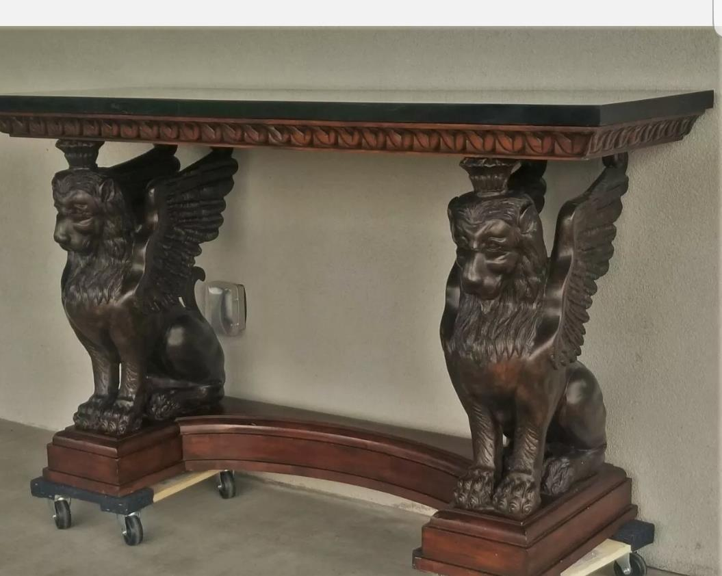 Ship a STONE TOP LION ENTRY TABLE 63"LONG to Hanover | uShip