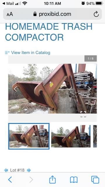 Equipment Movers Quick Attachment Homemade Trash Compactor to McHenry ...