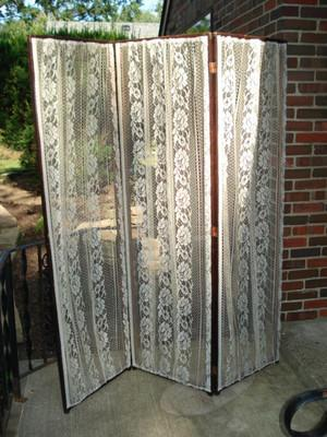 Ship My Antique wood & lace room screen room divider brown to Columbus ...