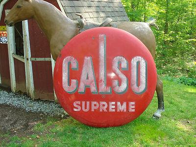 Cost to Transport a VINTAGE CALSO SUPREME PORCELAIN SIGN RARE BUTTON 5 ...