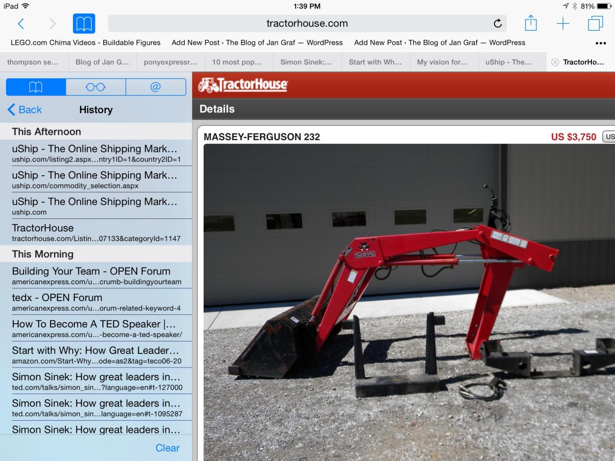 Transport a Massey Ferguson 232 loader bucket for tractor to Saint ...